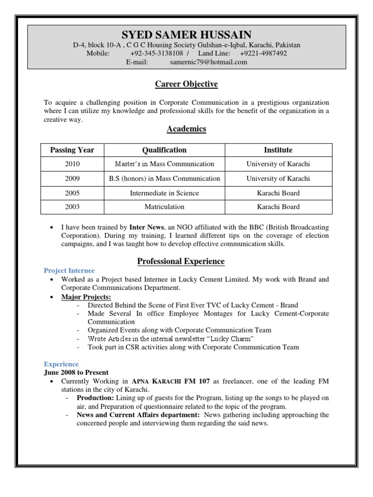 Curriculum Vitae Samar | PDF | News | Mass Media
