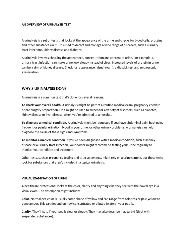 Urinalysis: Understanding WBC and Results | PDF | Urine | Kidney