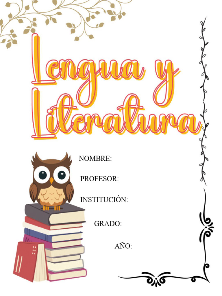 Caratula para Secundaria Lengua y Literatura Caratulas Net | PDF