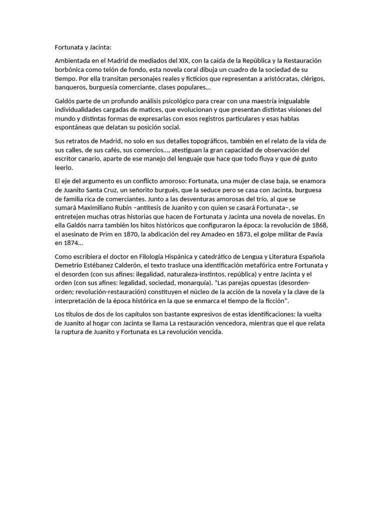 Fortunata y Jacinta | PDF