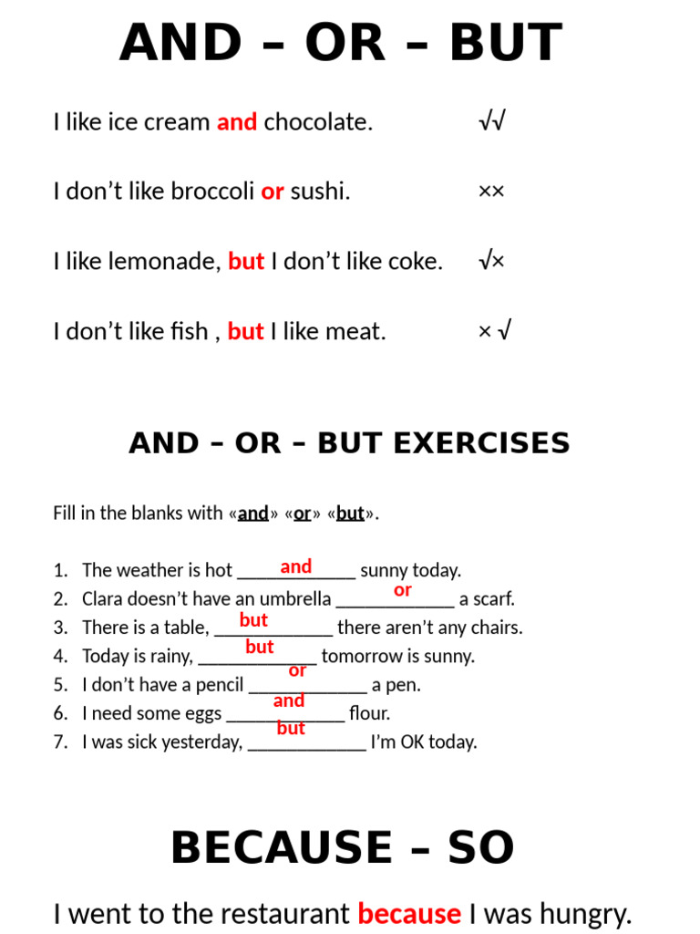 And or But So Because | PDF