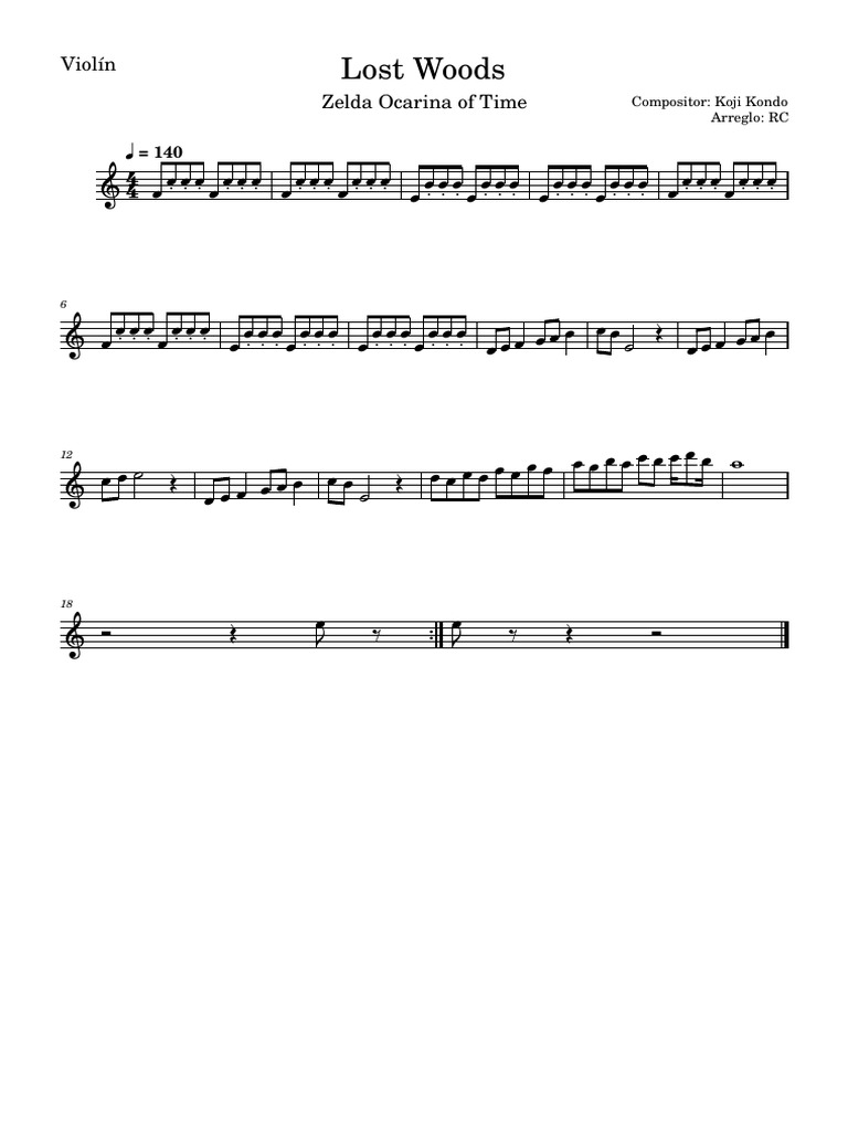 Lost Woods Cuarteto-Violín | PDF