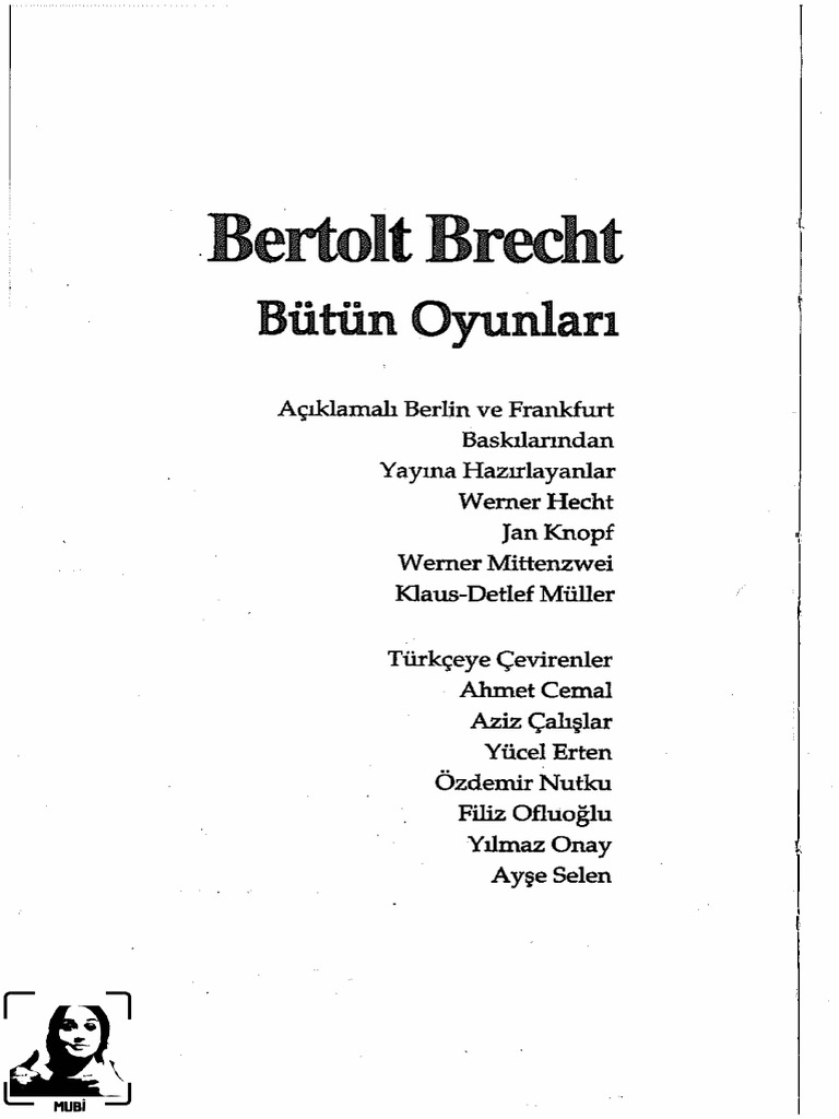 Bertolt Brecht Bütün Oyunları 3 - Bertolt Brecht, - 3, 1998 - Mitos ...
