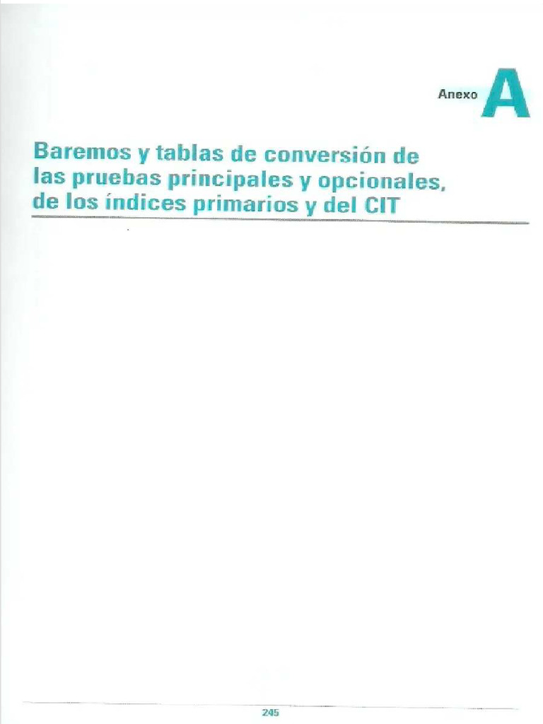 PDF Wisc V Baremos y Tablas de Conversion Anexo A - Compress - YZSHGC | PDF