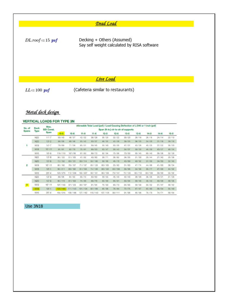 Seismic and Load Analysis for Metal Decks | PDF