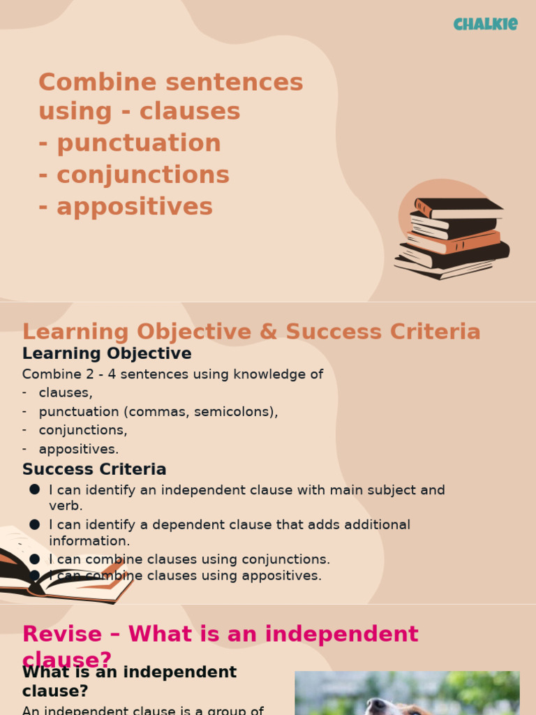 Syntax Combine 2 - 4-Sentences using-Clauses,-Punctuation,-Conjunctions ...