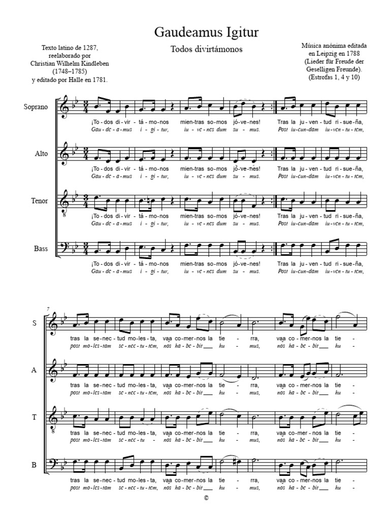 Gaudeamus Igitur: Letra y Música | PDF | Public Domain Music | Graduación