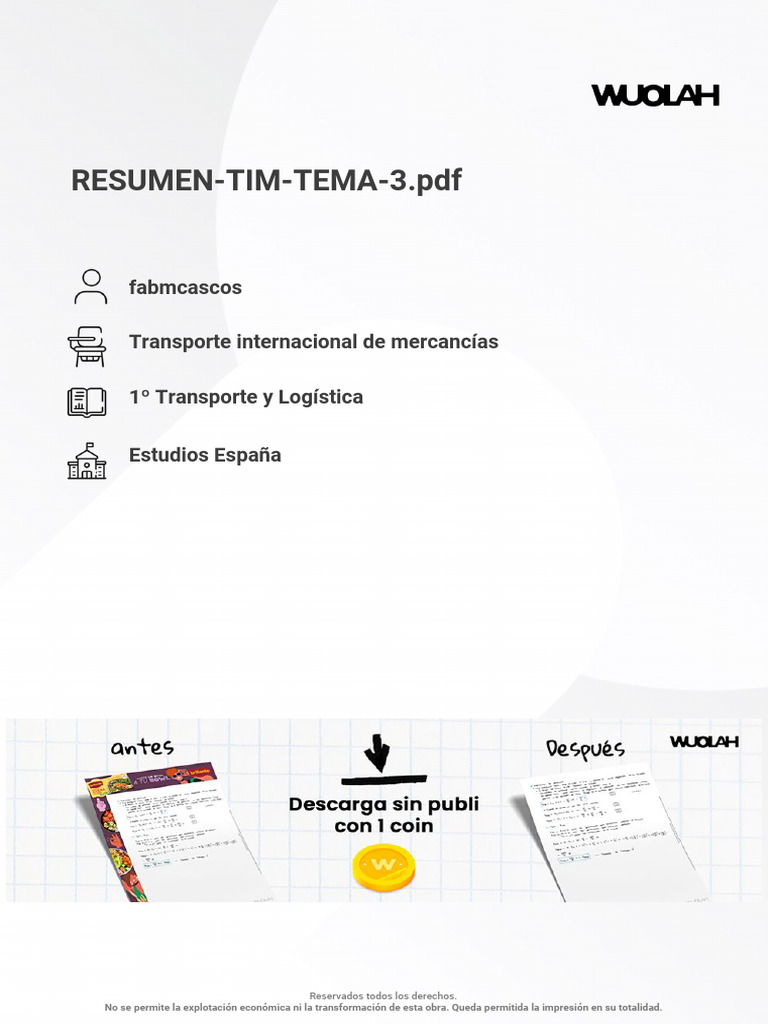 Wuolah Free Resumen Tim Tema 3 | PDF | aduana | Transporte