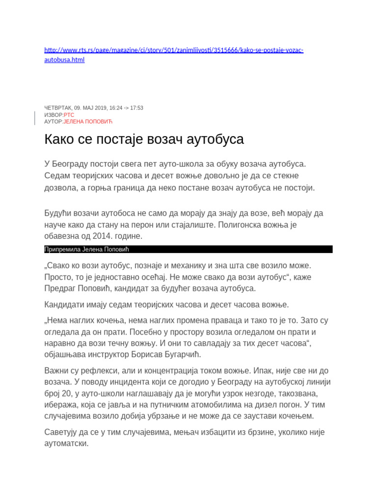 Voziti Autobus | PDF