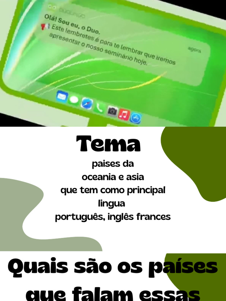 Países da Oceania e Ásia que Falam Inglês, Português e Francês | PDF
