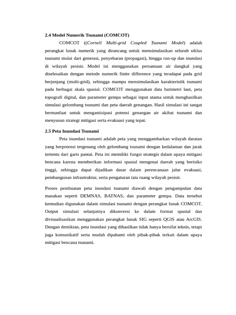 1. Laporan Kerja Praktek_model Numerik Tsunami (Comcot) | PDF