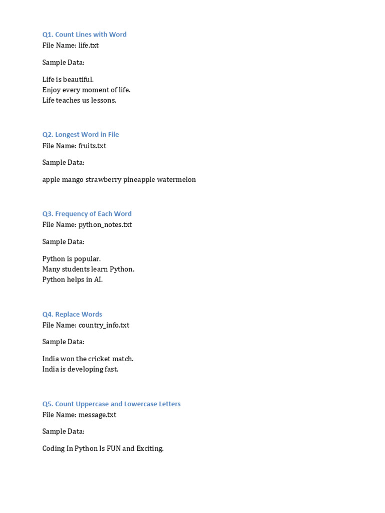 Data Processing Tasks and Examples | PDF