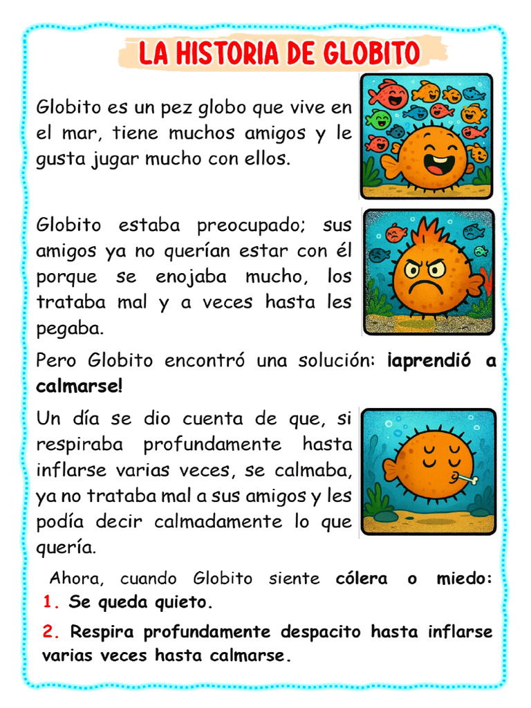 Ficha Tutorìa Globito, El Pez Que Se Infla para Calmarse Maestra Janet ...