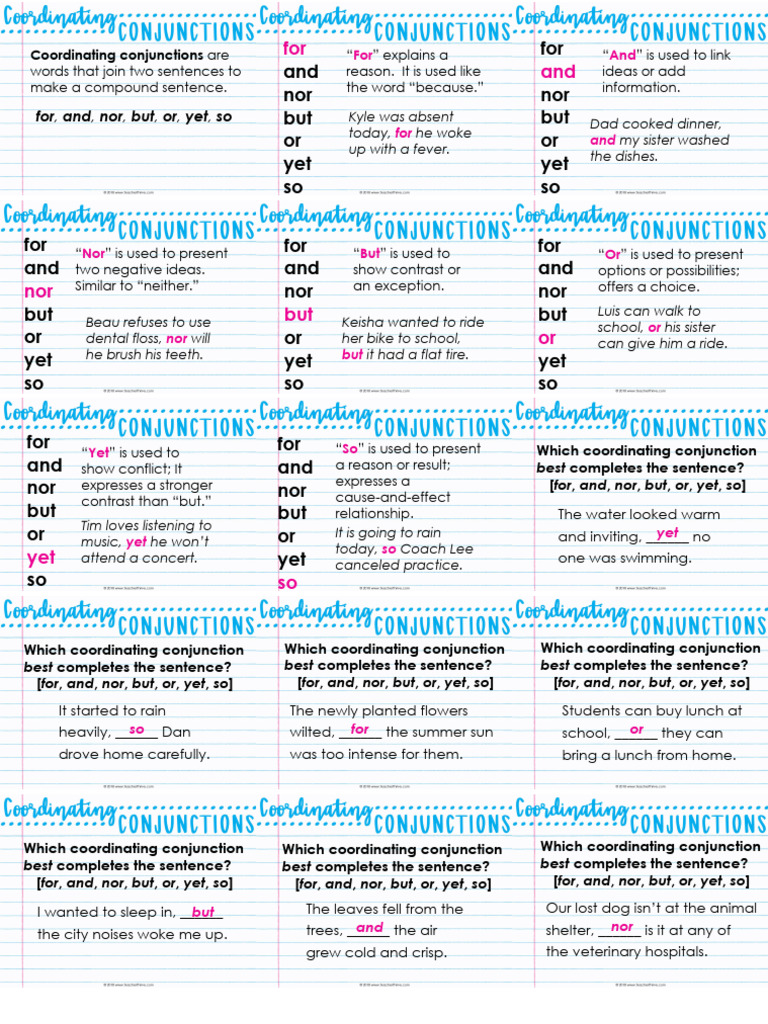 Coordinate Conjunctions | PDF