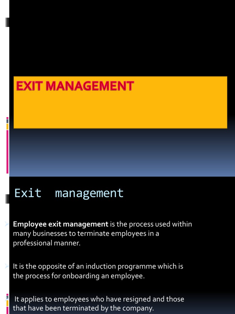Exit Management | PDF | Layoff | Unemployment