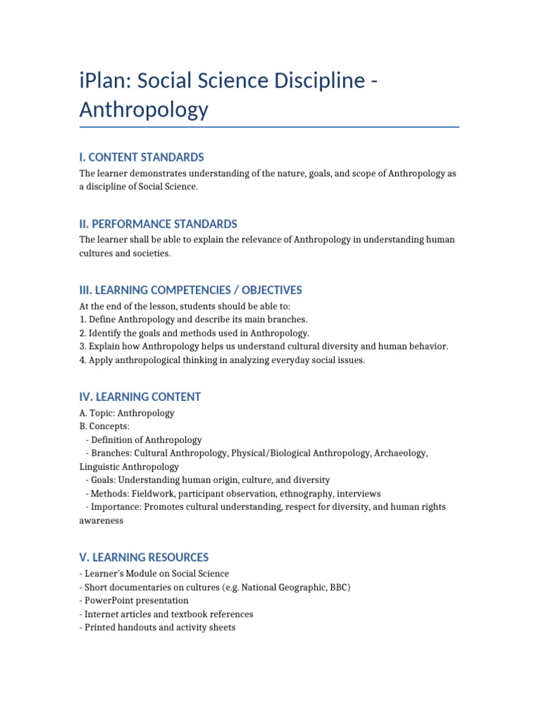 Understanding Anthropology in Social Science | PDF