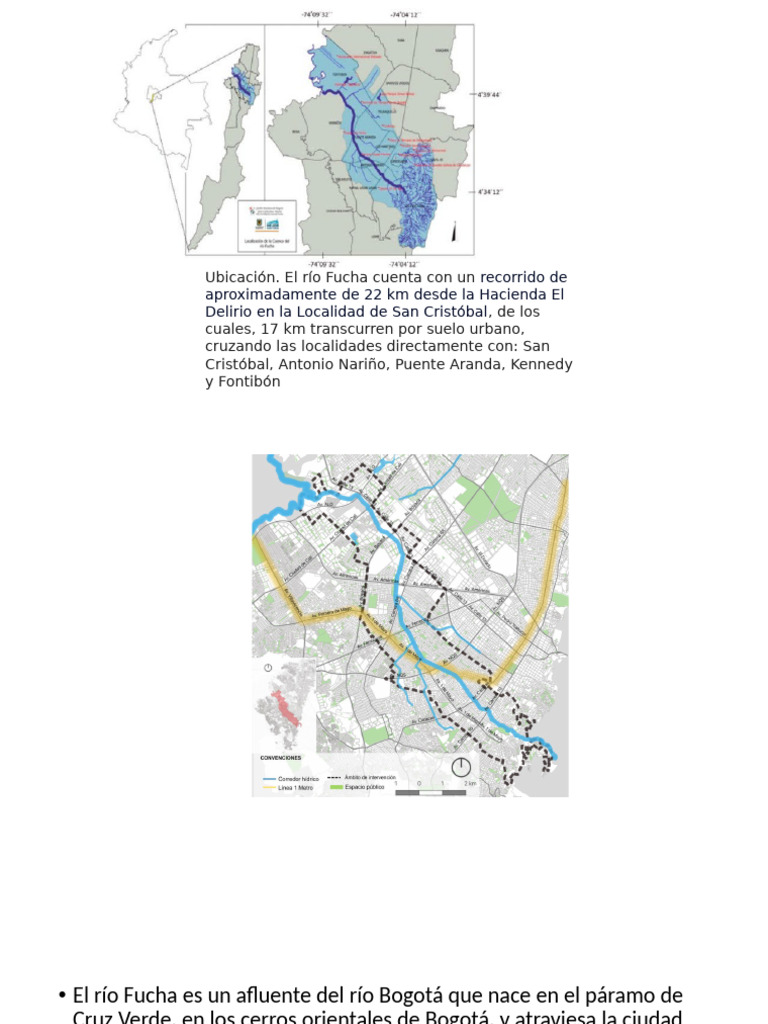 Mapa y características del río Fucha | PDF