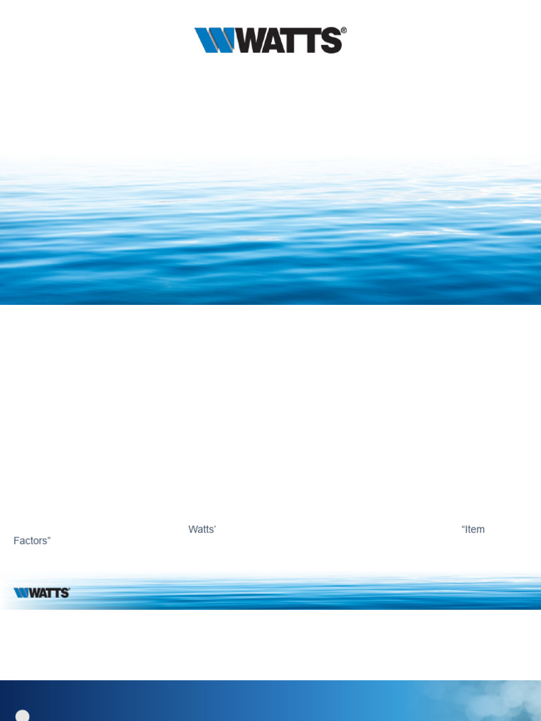 Watts Water Investor Presentation 2025 | PDF | Valve | Free Cash Flow