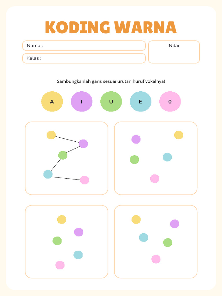 Koding Warna Lembar Kerja Warna Warni Ilustratif Minimalis - 20250907 ...