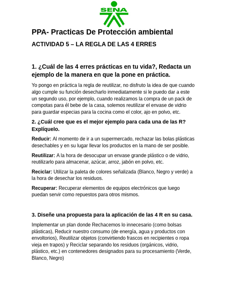 PPA - Actividad 5-Regla de Las 4 R | PDF