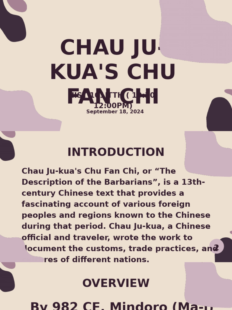 Chau Ju-kua's Trade Insights | PDF