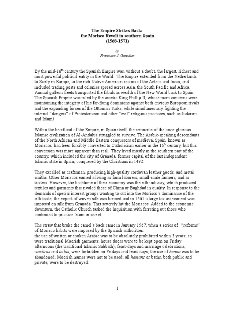 The Empire Strikes Back The Morisco Revolt in Southern Spain | PDF
