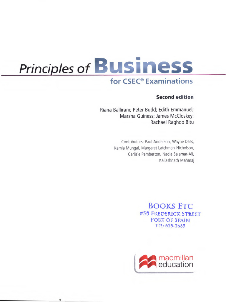 Principles of Business For CSEC Examinations 2nd Edition | PDF | Goods | Expert