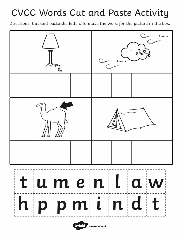 T L 4535 CVCC Cut and Paste Worksheet Ver 1 | PDF