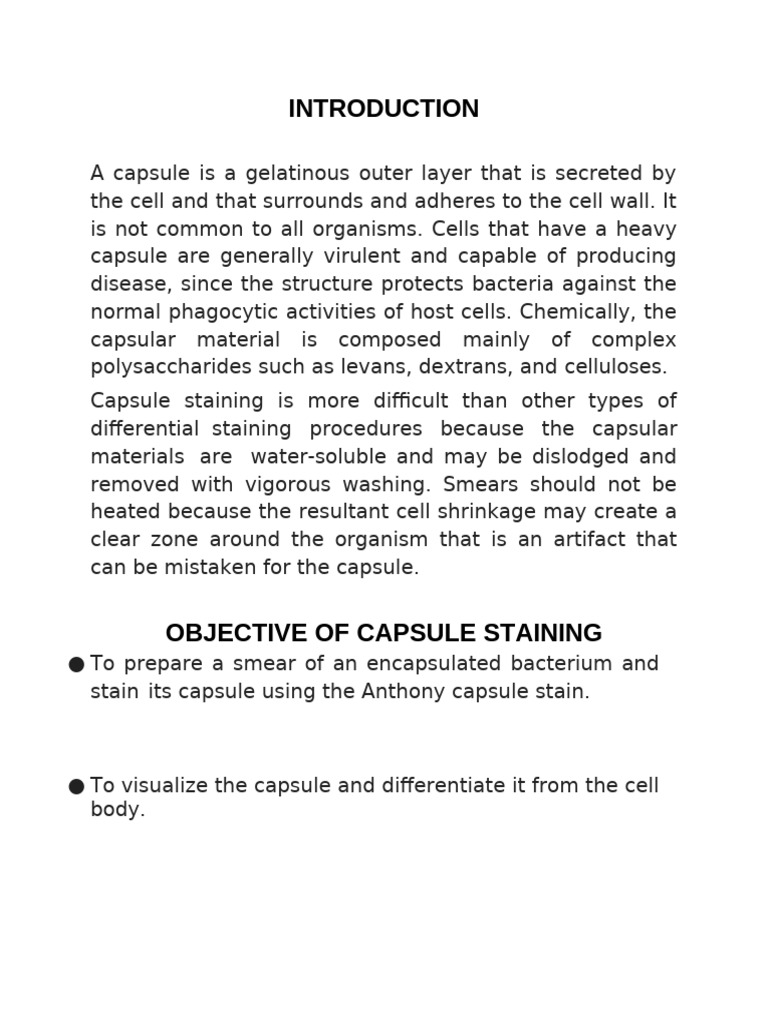 Capsule and Curd Staining Techniques | PDF | Staining | Yogurt