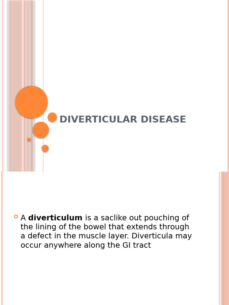 Diverticular Disease | PDF | Diseases And Disorders | Digestive Diseases