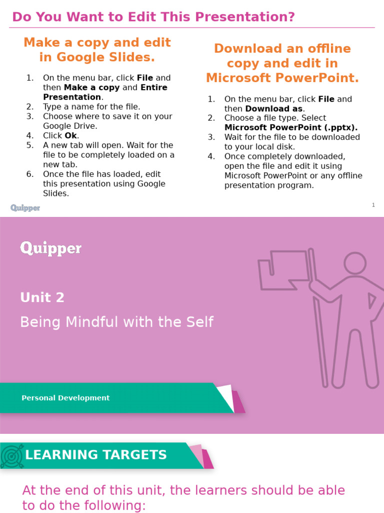 Being Mindful of The Self Lesson 2 Unit 2 | PDF | Emotions | Cognition