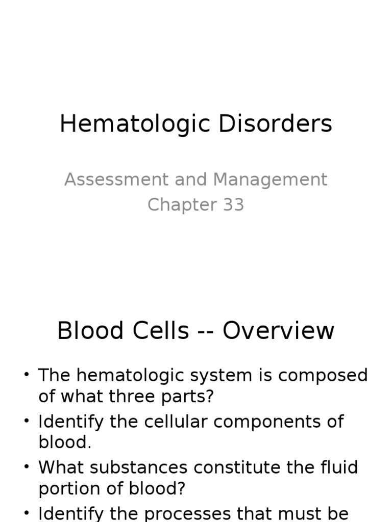 Hematologic Disorders | PDF | Anemia | Coagulation