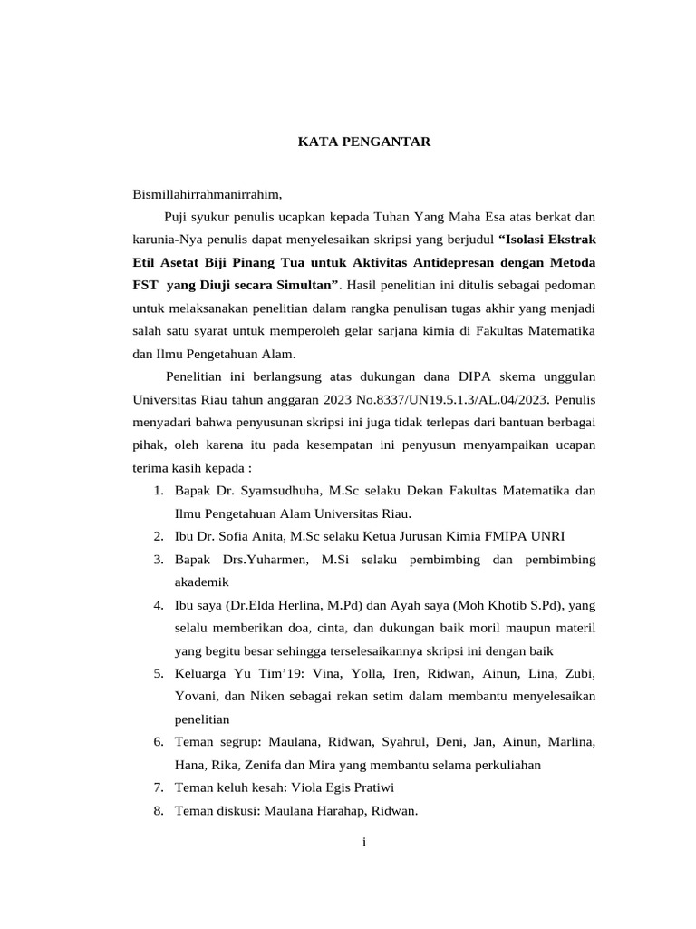 Ekstrak Etil Asetat Biji Pinang Tua Antidepresan | PDF