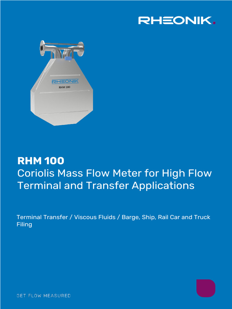 Rheonik RHM100 Coriolis Mass Flow Meter Datasheet | PDF | Flow ...