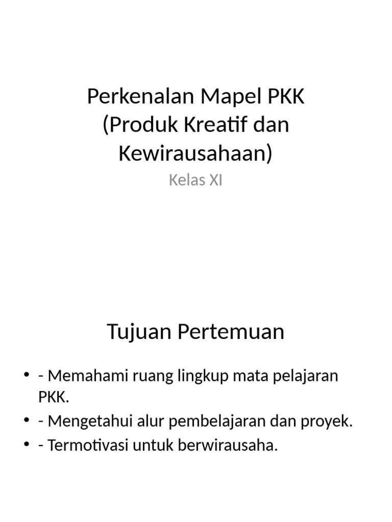Perkenalan Mapel PKK | PDF