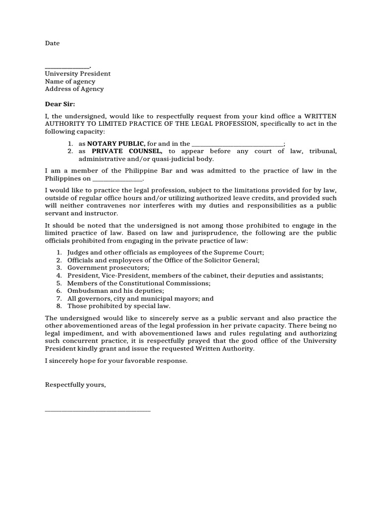 Request for Limited Legal Practice Authority | PDF