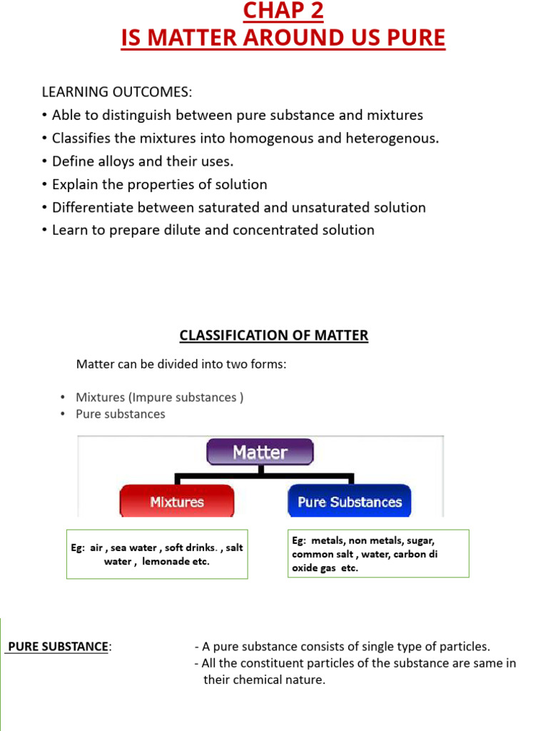 Understanding Pure Substances and Mixtures | PDF | Mixture | Chemical ...