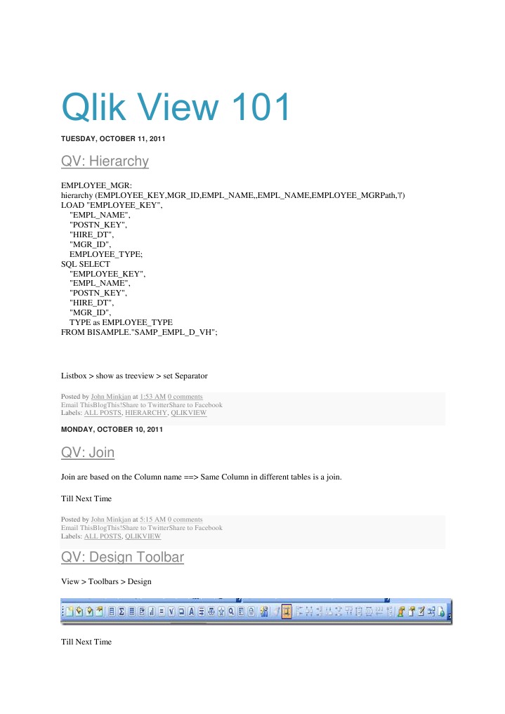QlikView Hierarchy and Join Basics | PDF