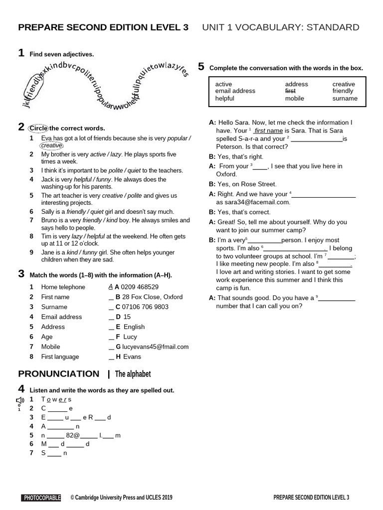 Level 3 Vocabulary Practice Guide | PDF | Languages | Foreign Language ...