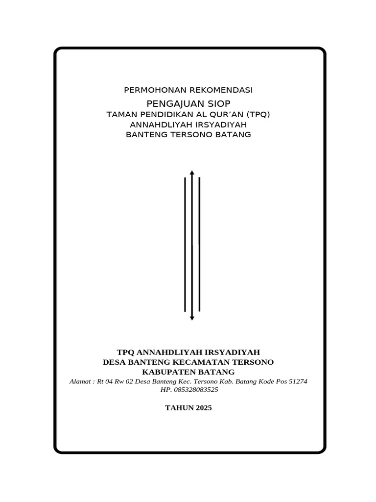 Permohonan Rekomendasi SIOP TPQ 2025 | PDF