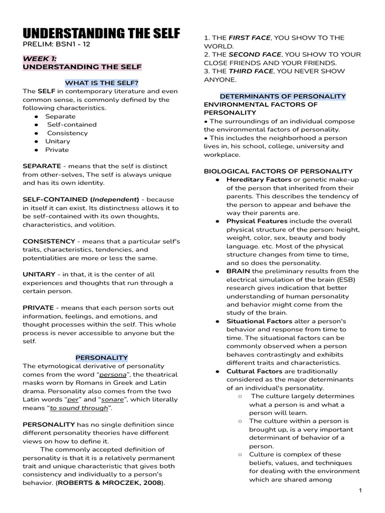 Understanding the Concept of Self | PDF | Self Concept | Psychology