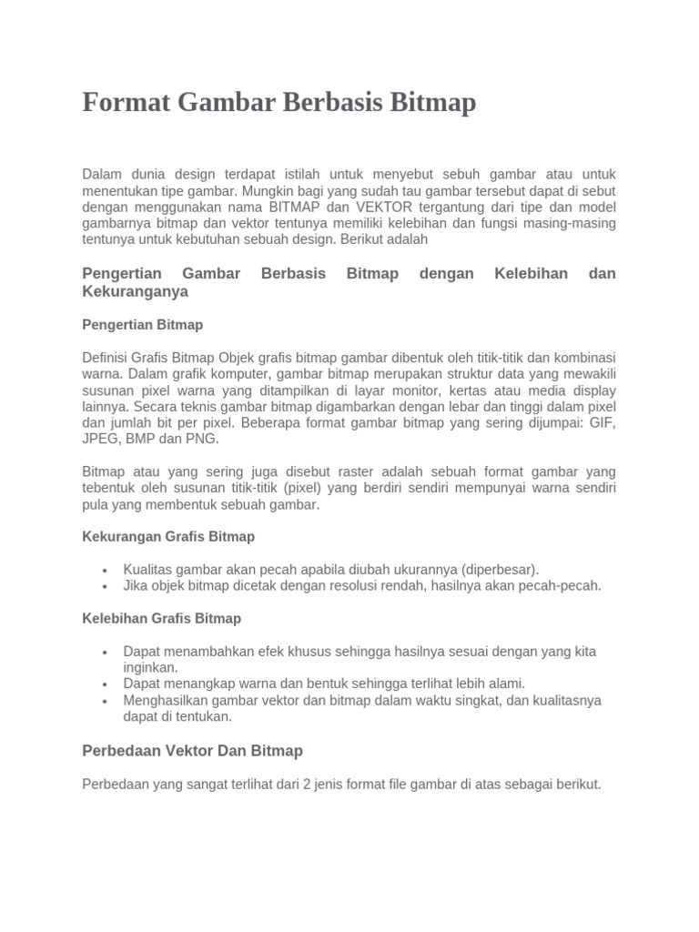 Format Gambar Berbasis Bitmap | PDF