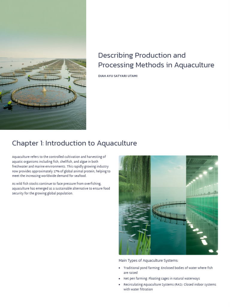 Describing Production and Processing Methods in Aquaculture | PDF ...