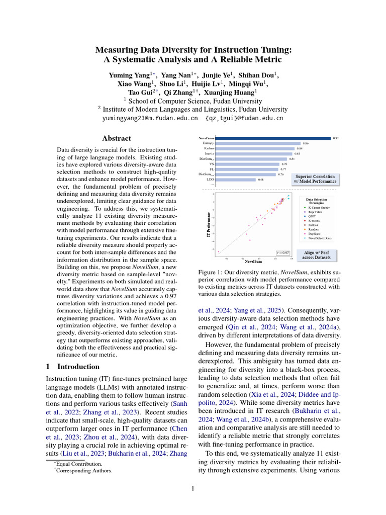 Measuring Data Diversity For Instruction Tuning - A Systematic Analysis ...