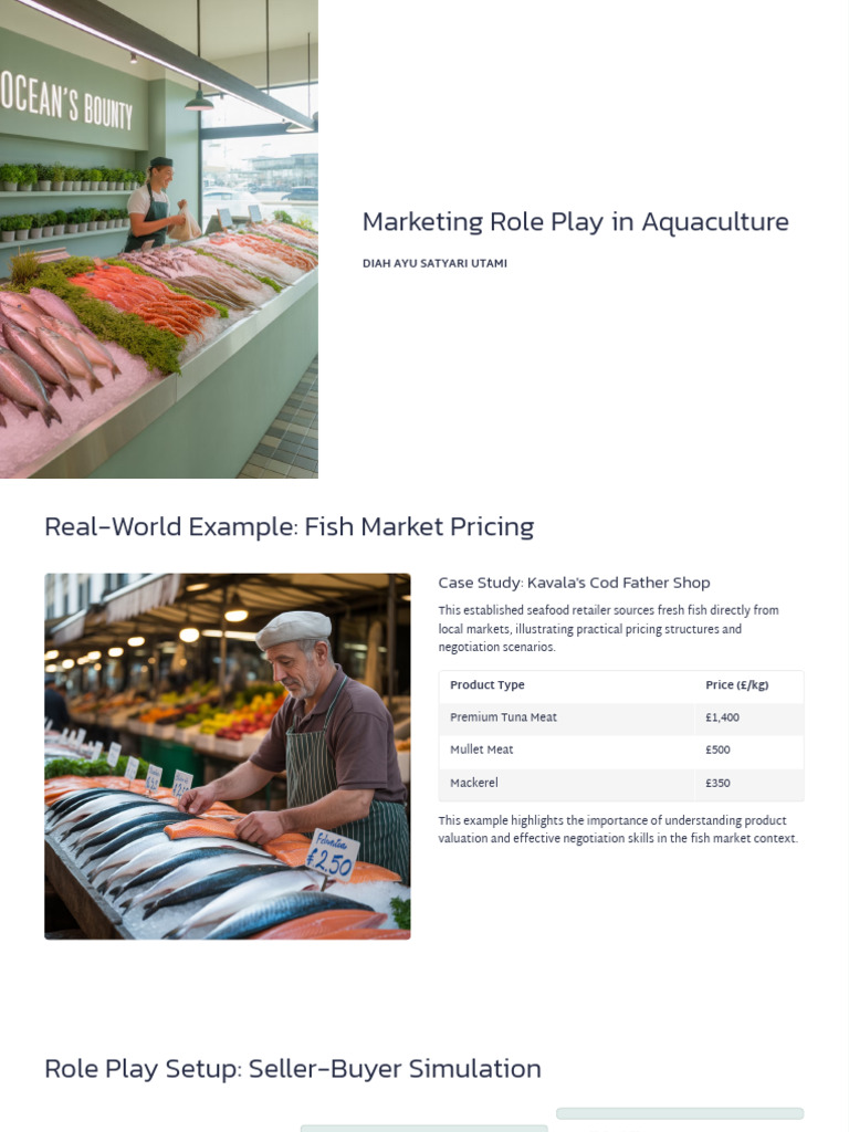Marketing Role Play in Aquaculture | PDF | Pricing | Prices