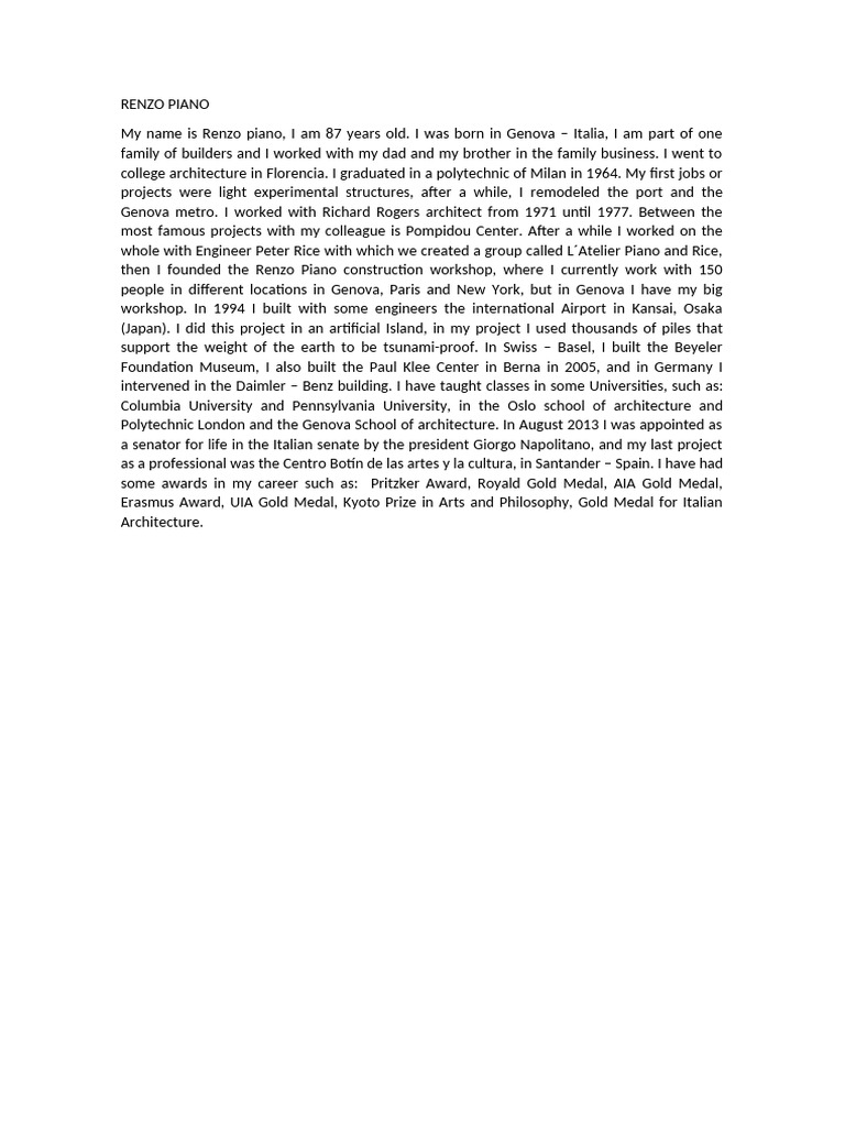 Renzo Piano | PDF