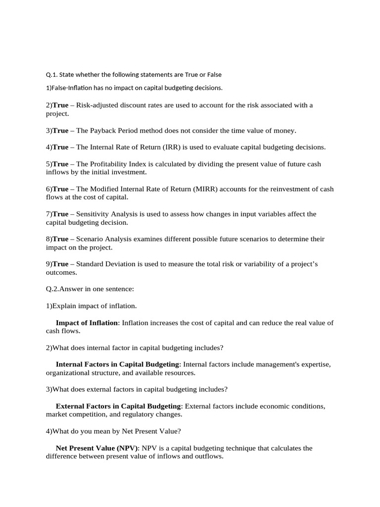 Adv Fin MGMT | PDF | Net Present Value | Capital Budgeting