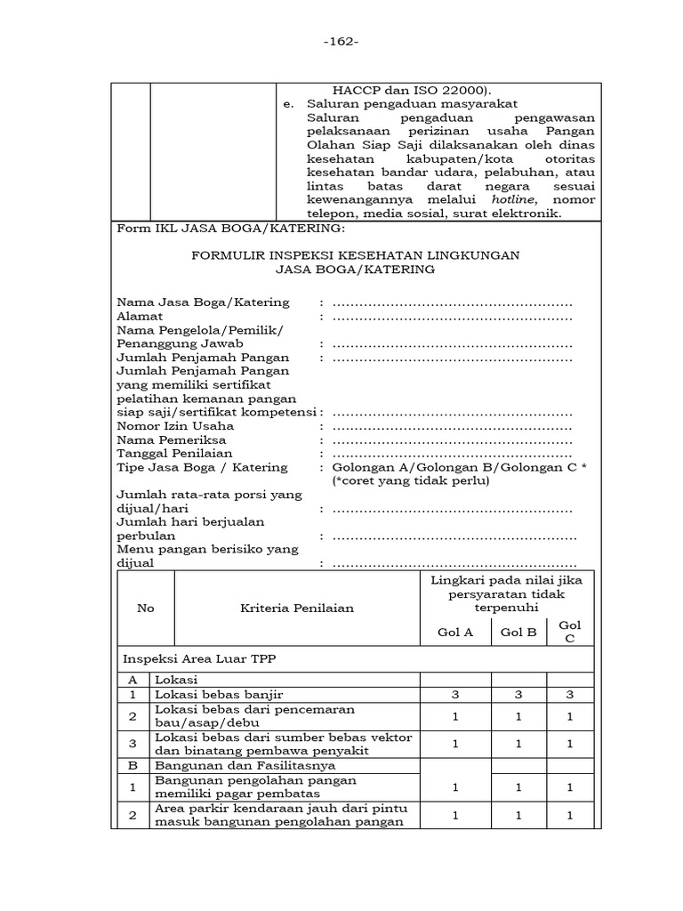 Form Ikl Jasaboga Baru | PDF