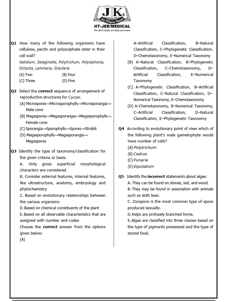 P Test | PDF | Biology | Botany