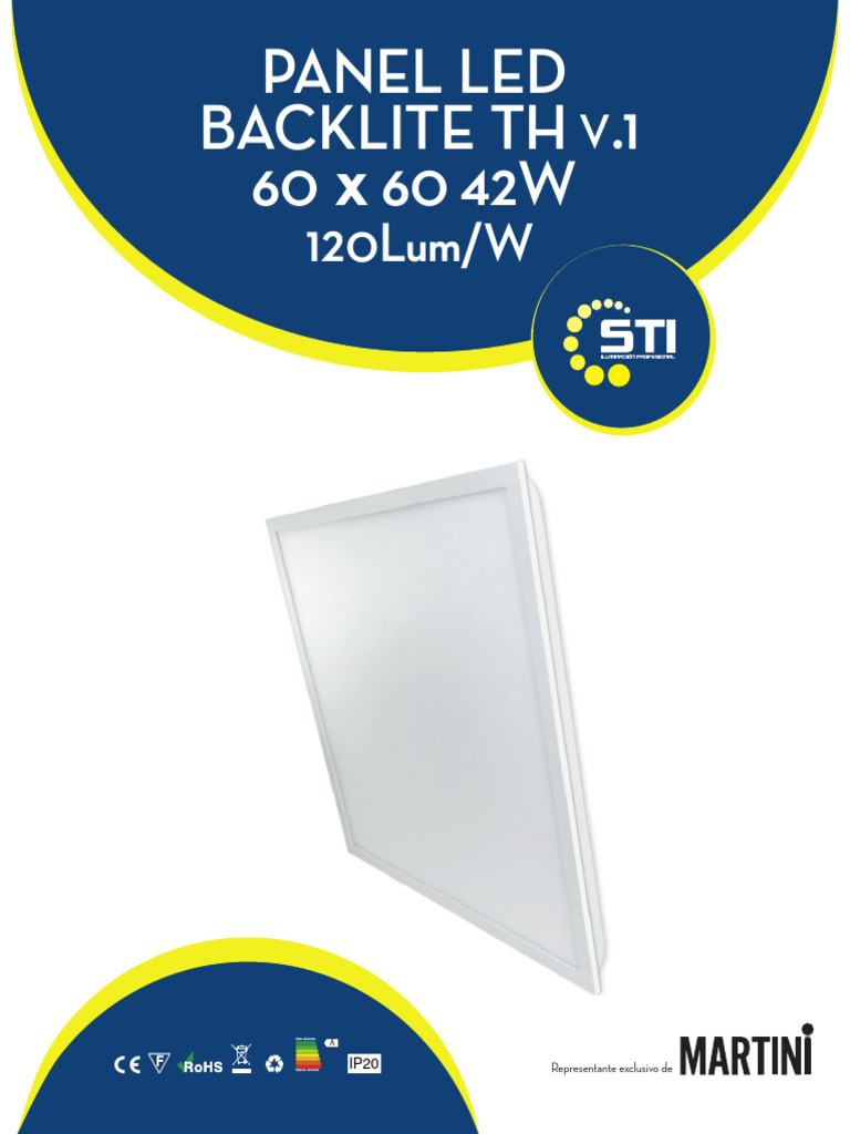 Panel LED Backlite TH 60x60 42W Eficiente | PDF | Diodo emisor de luz ...